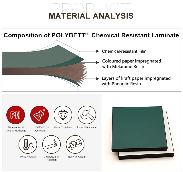 Chemical Resistant Phenolic Compact Laminate Countertop HPL Laboratory ...
