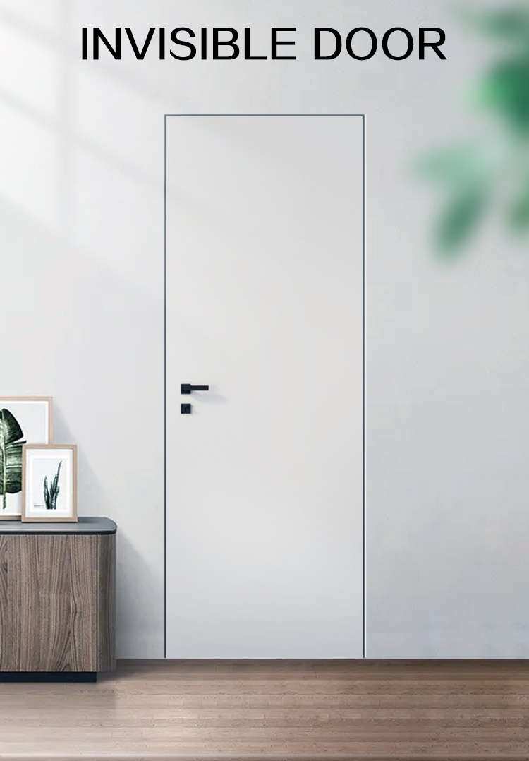 Modern Interior Design Invisible Frame Aluminum Wood Bedroom Door ...